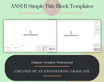 Simple Engineering Autocad Design Horizontal Title Blocks Template ANSI ...