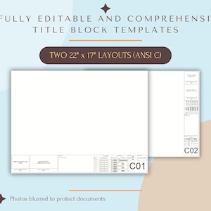 Simple Engineering Autocad Design Horizontal Title Blocks Template ANSI ...