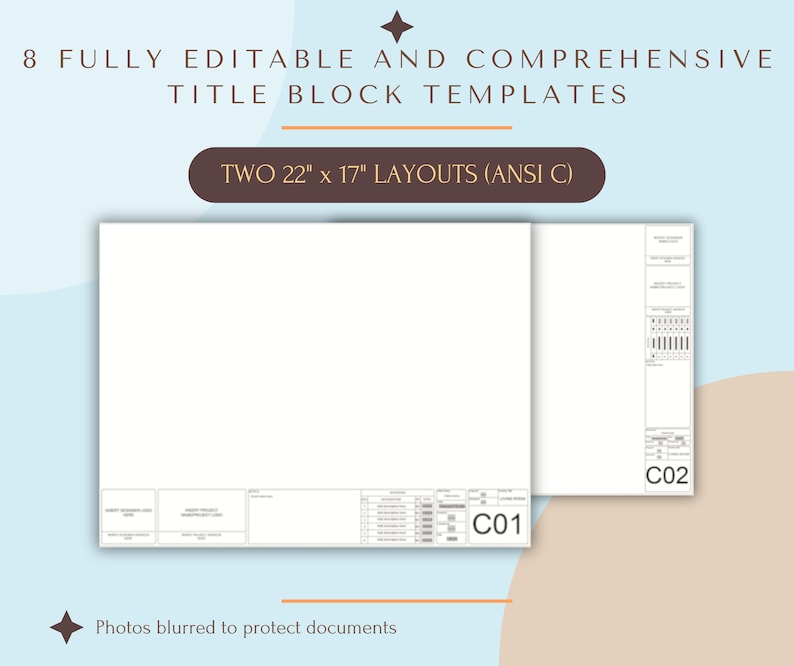 Simple Engineering Autocad Design Horizontal Title Blocks Template ANSI ...