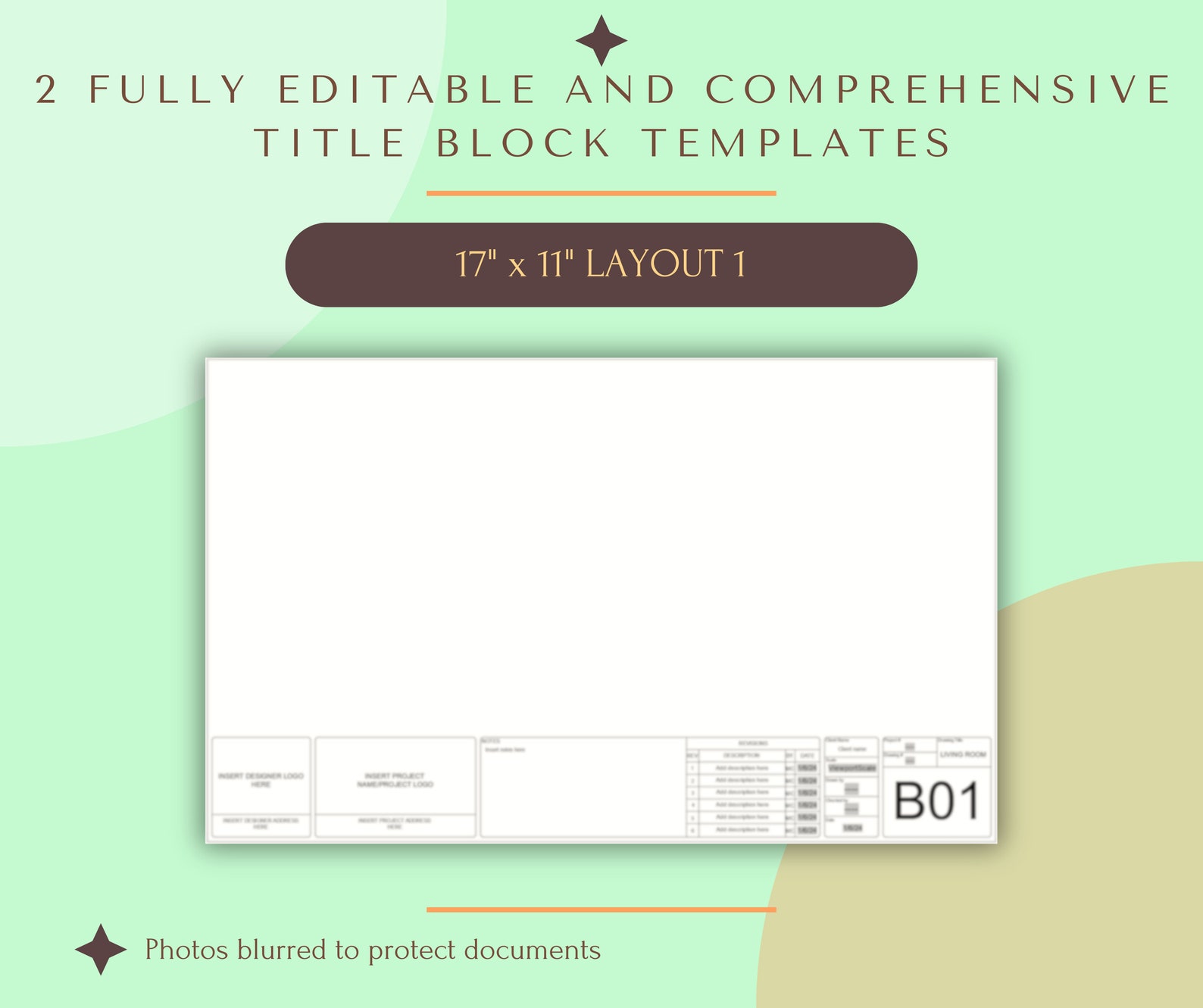 Simple Engineering Autocad Design Horizontal Title Blocks Template ANSI ...