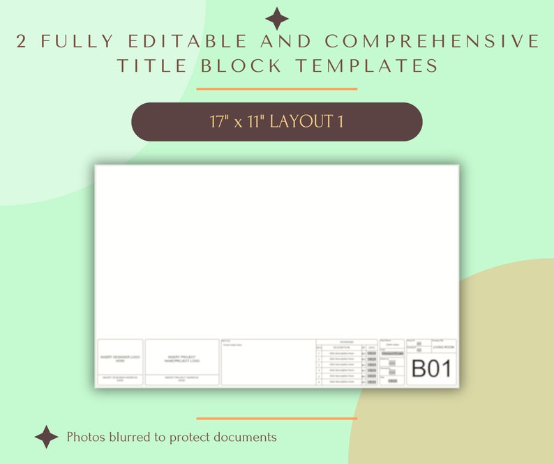 Simple Engineering Autocad Design Horizontal Title Blocks Template ANSI ...