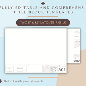 Simple Engineering Autocad Design Horizontal Title Blocks Template ANSI ...