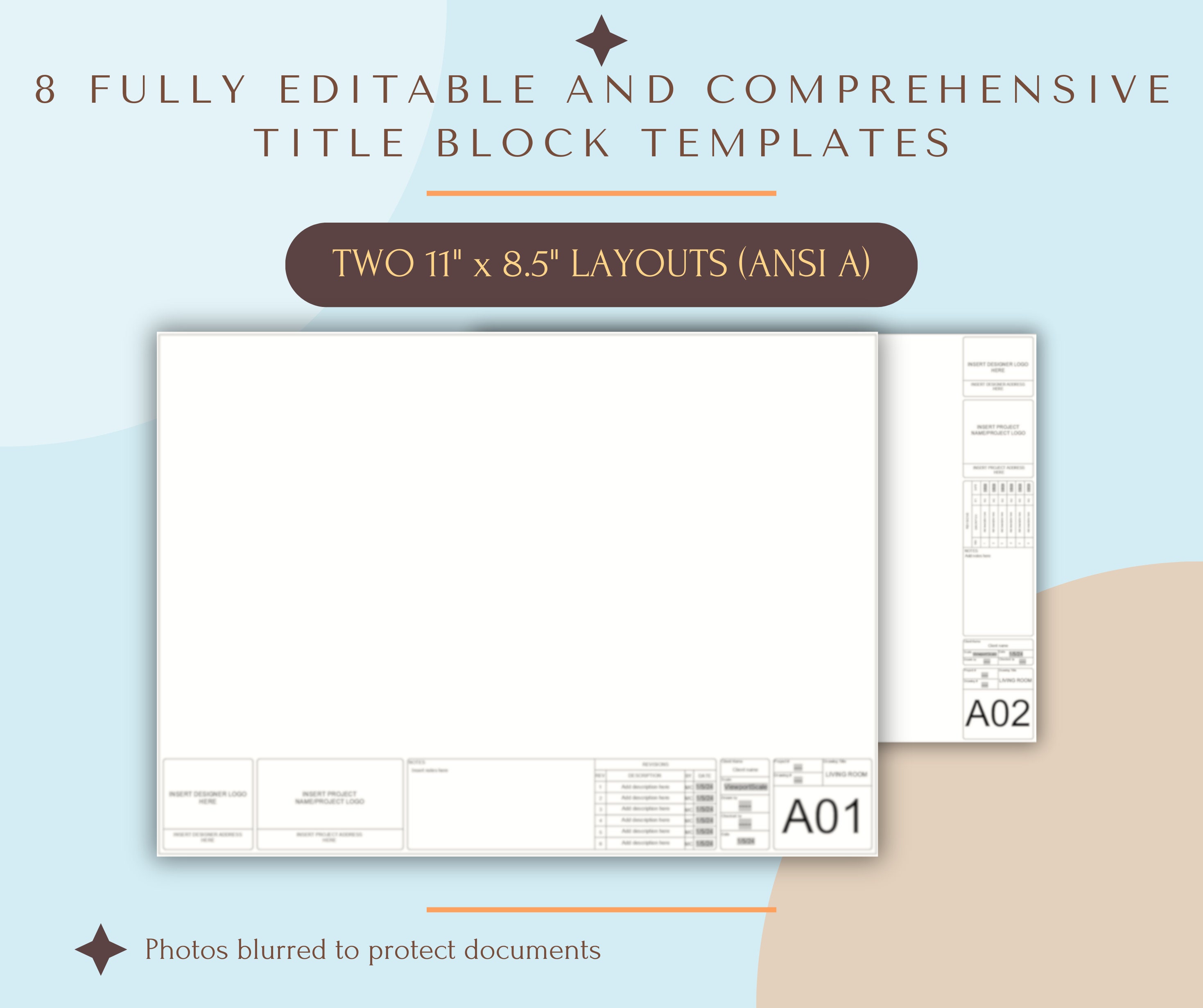 Simple Engineering Autocad Design Horizontal Title Blocks Template ANSI ...