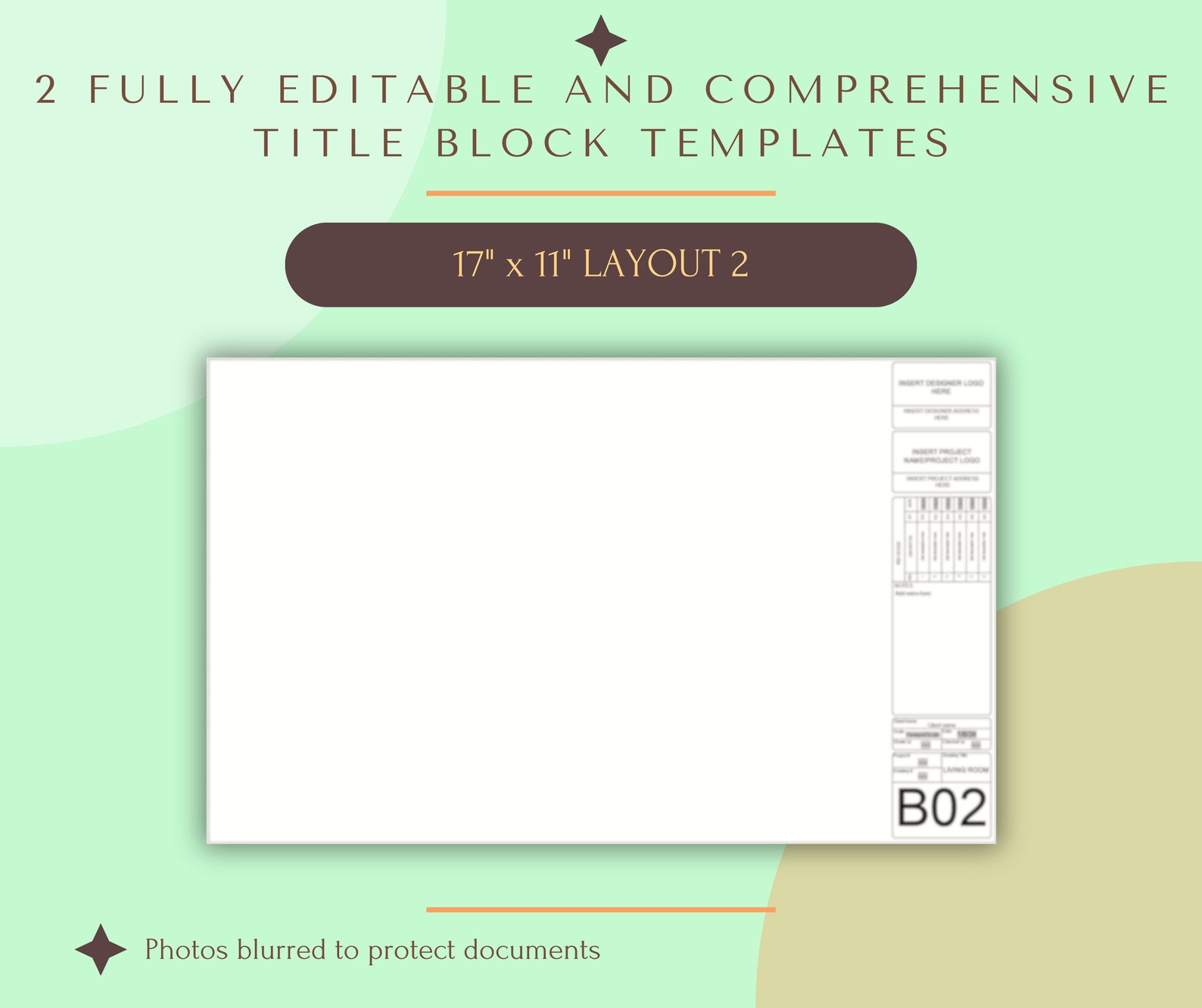 Simple Engineering Autocad Design Horizontal Title Blocks Template ANSI ...