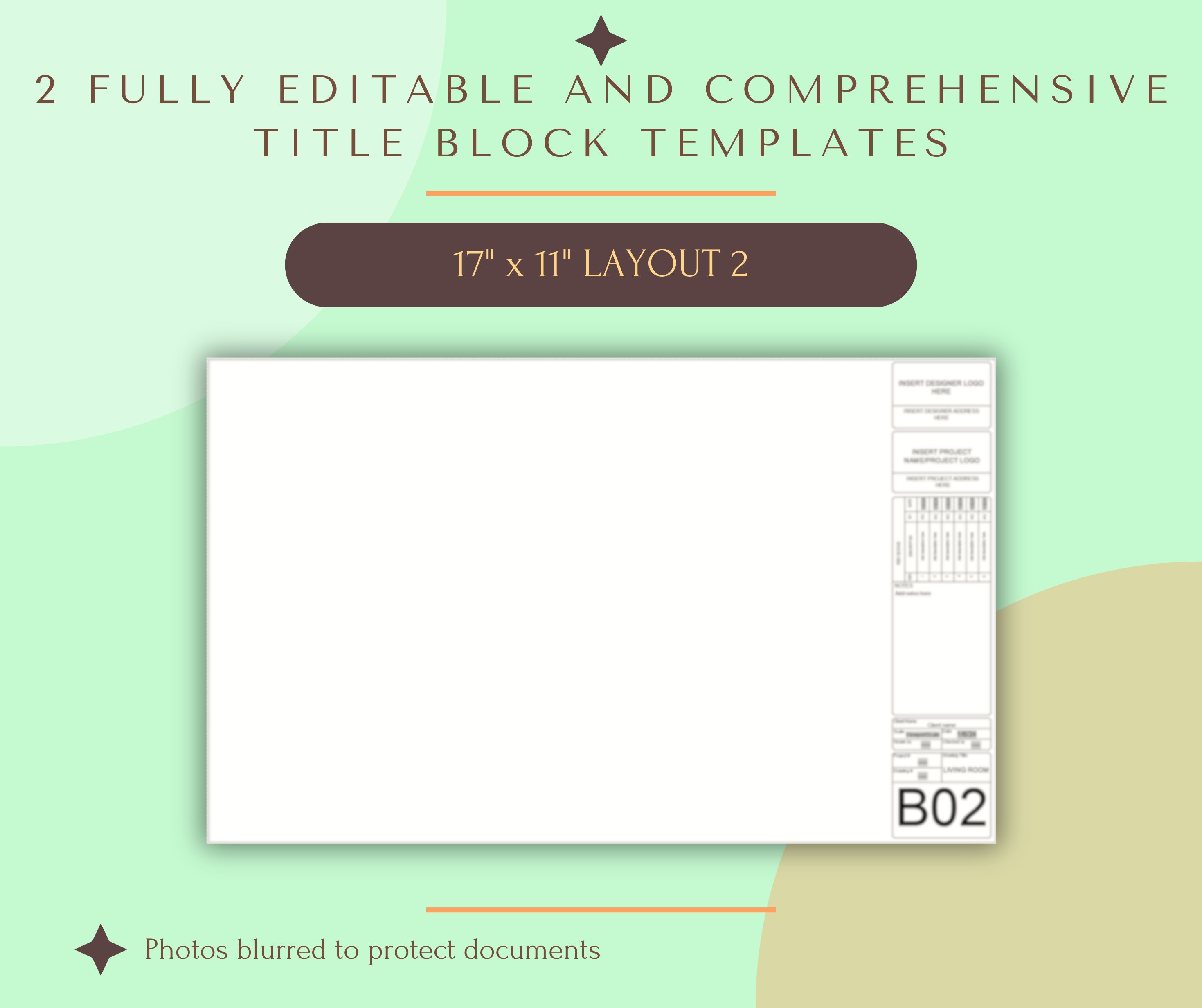 Simple Engineering Autocad Design Horizontal Title Blocks Template ANSI ...