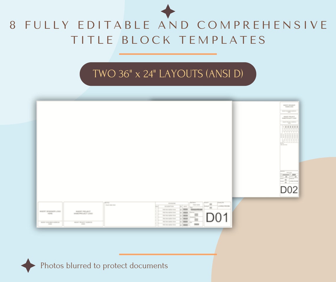 Simple Engineering Autocad Design Horizontal Title Blocks Template ANSI ...