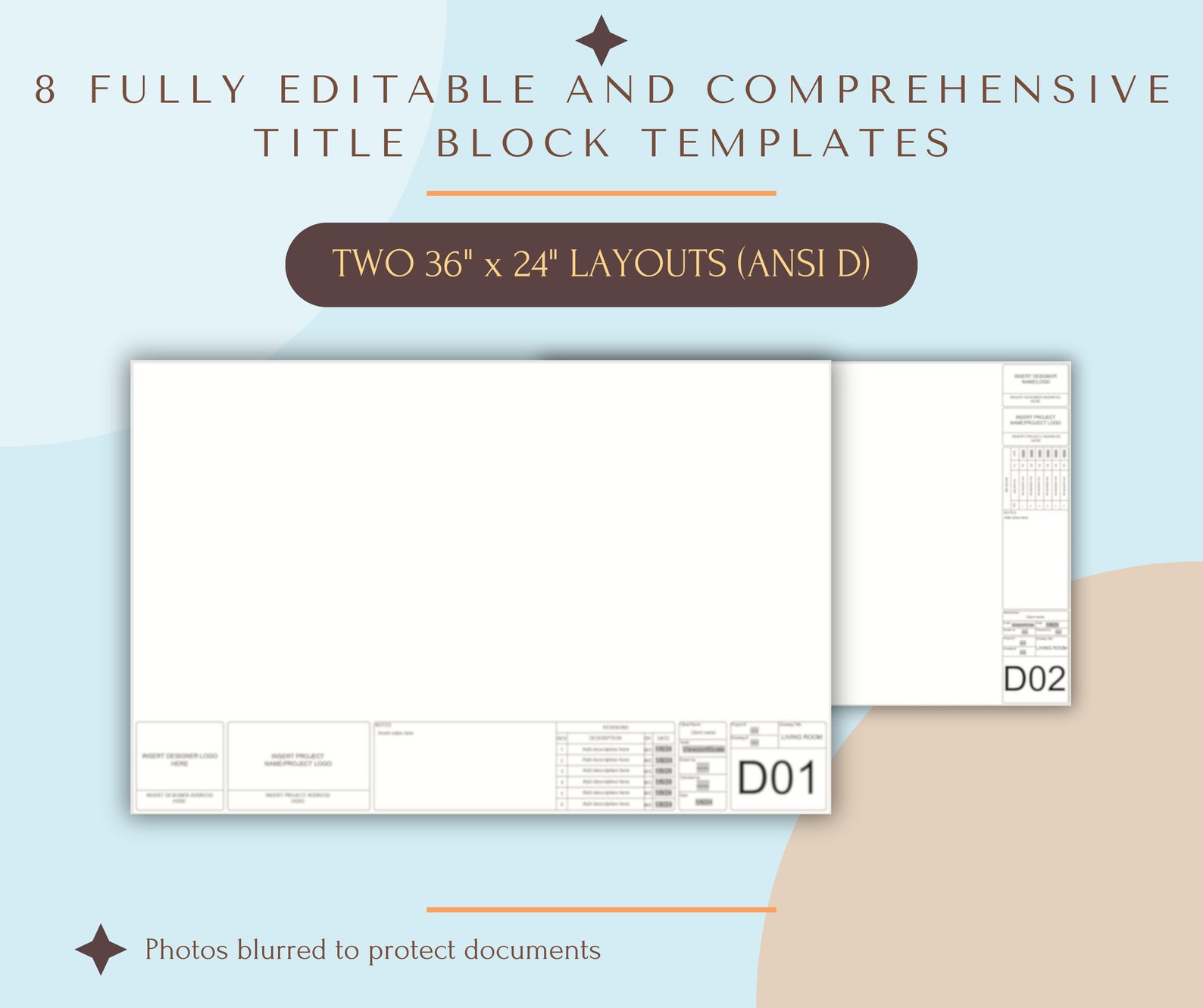 Simple Engineering Autocad Design Horizontal Title Blocks Template ANSI ...