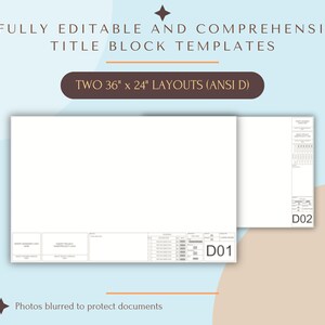 Simple Engineering Autocad Design Horizontal Title Blocks Template ANSI ...