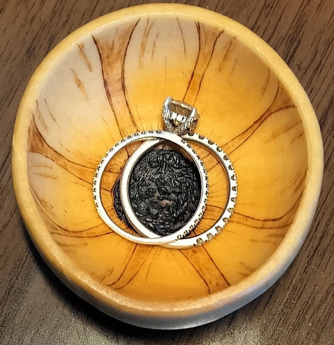 Sunflower Hand Burned Ring Dish Floral Jewelry Storage Small Bowl - Etsy