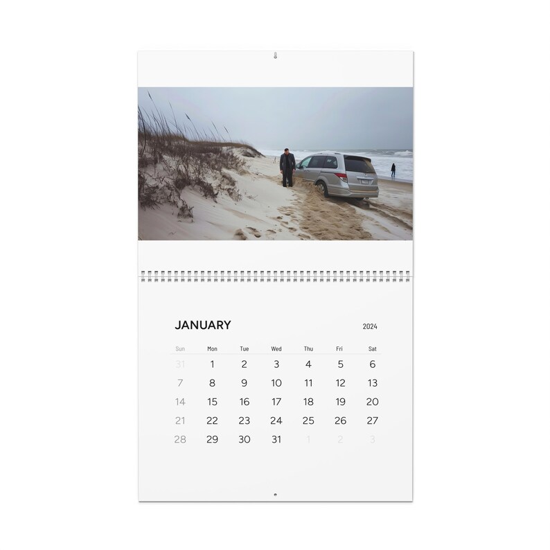 2024 Calendar: Beach Bloopers Unleashing Chaos as Vehicles Attempt ...