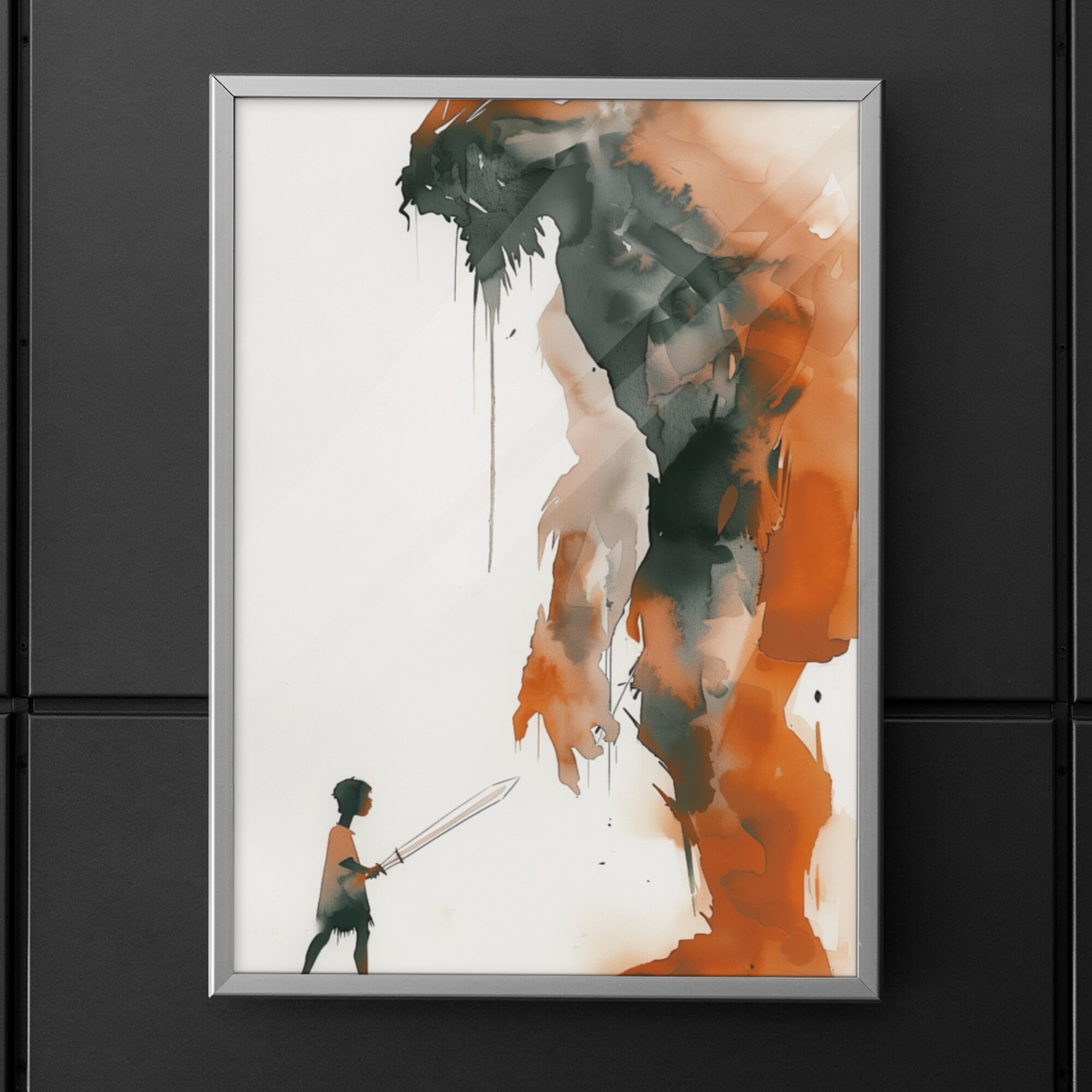 David and Goliath Canvas or Poster Christian Wall Art, Bible Verse Wall ...