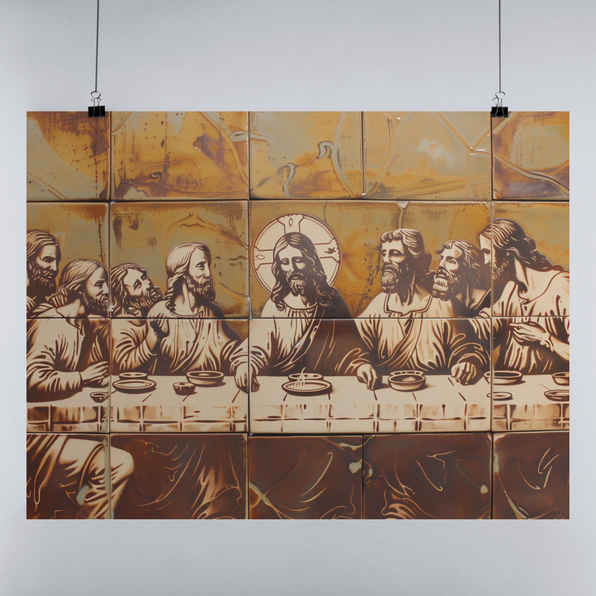 The Last Supper Canvas or Poster Christian Wall Art, Lord's Supper ...