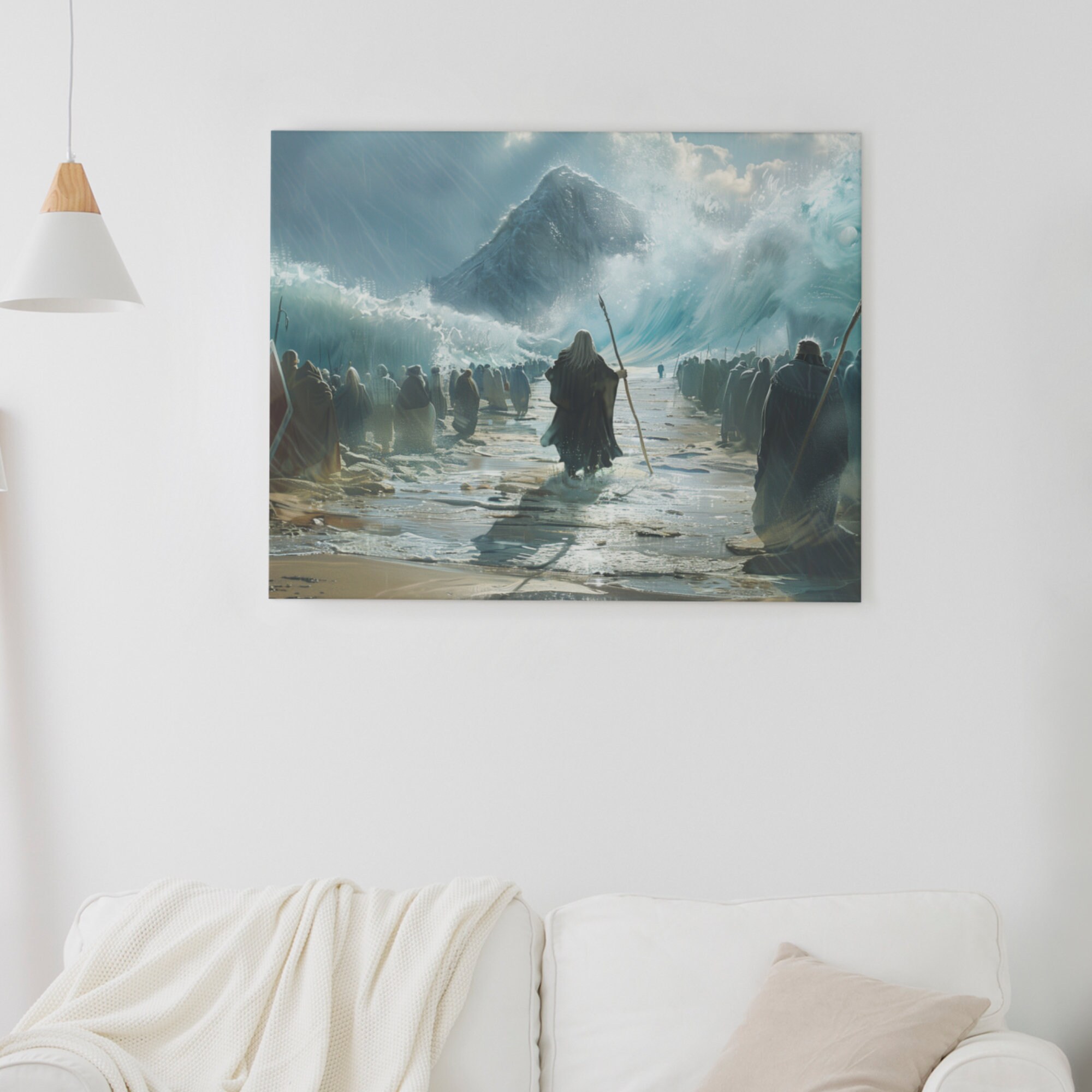Moses Parting the Red Sea Canvas or Poster Christian Wall Art, Way ...