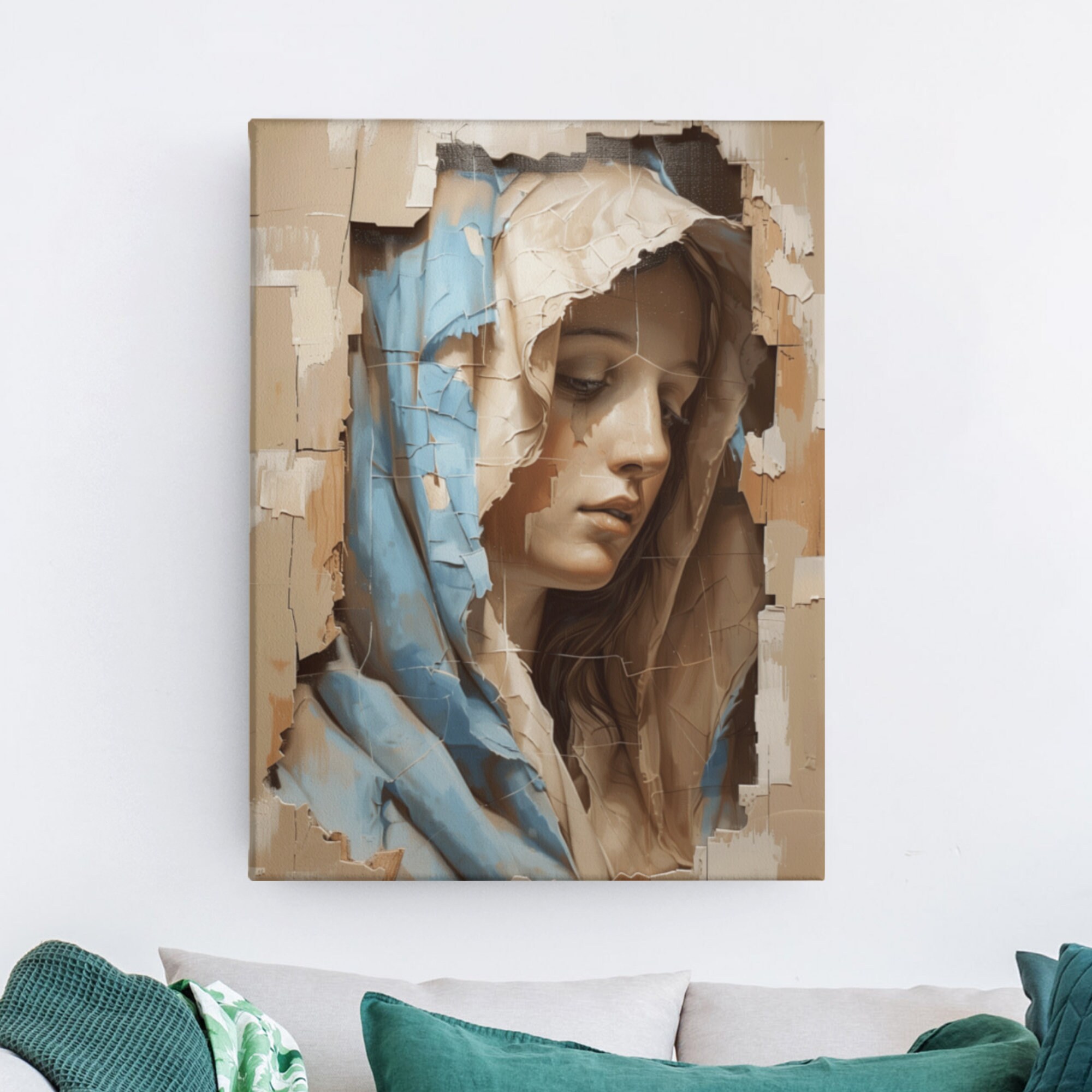 Mary Mother of Jesus Poster or Canvas Christian Wall Art, Mary Mother ...