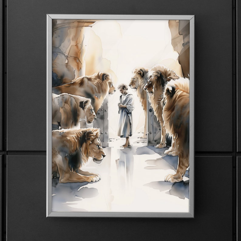 Daniel in the Lions' Den Canvas or Poster Christian Wall Art, Lion's ... Daniel in the Lions' Den Canvas or Poster Christian Wall Art, Lion's ...