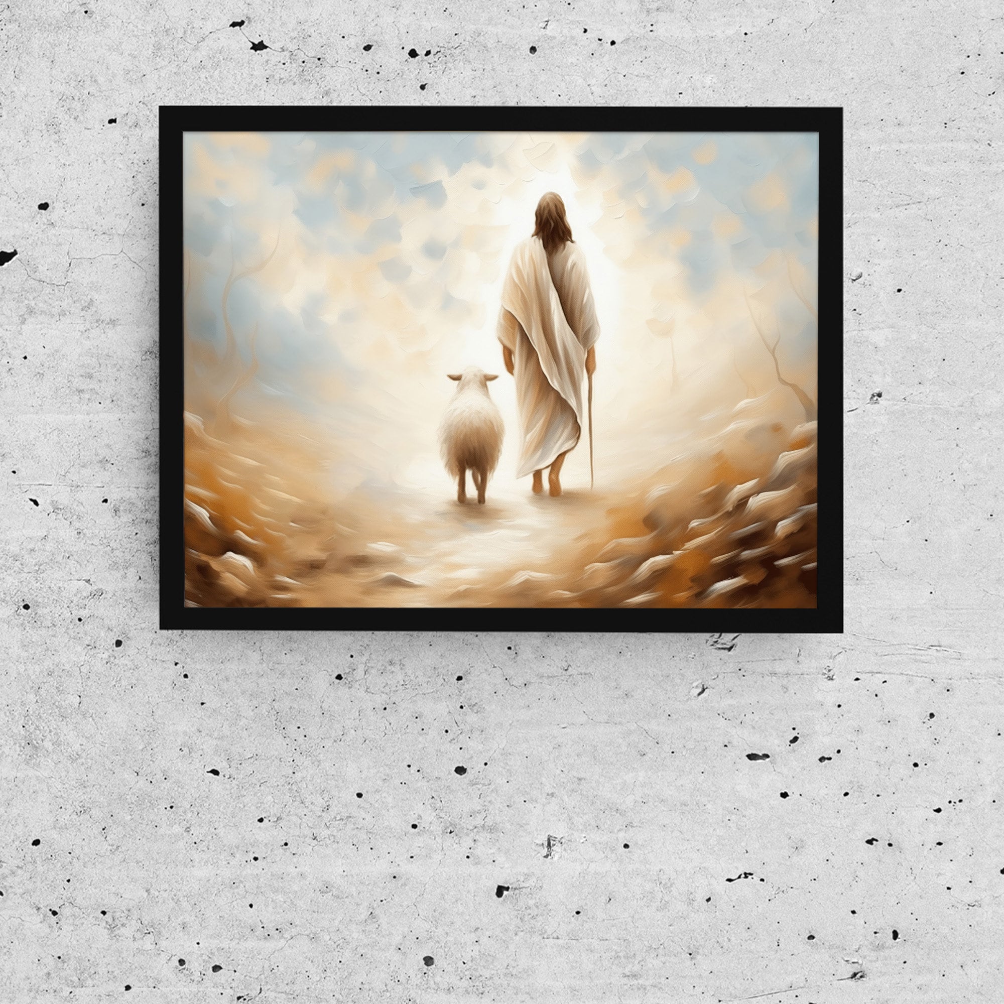 Jesus the Good Shepherd Poster or Canvas Christian Wall Art, Bible ...