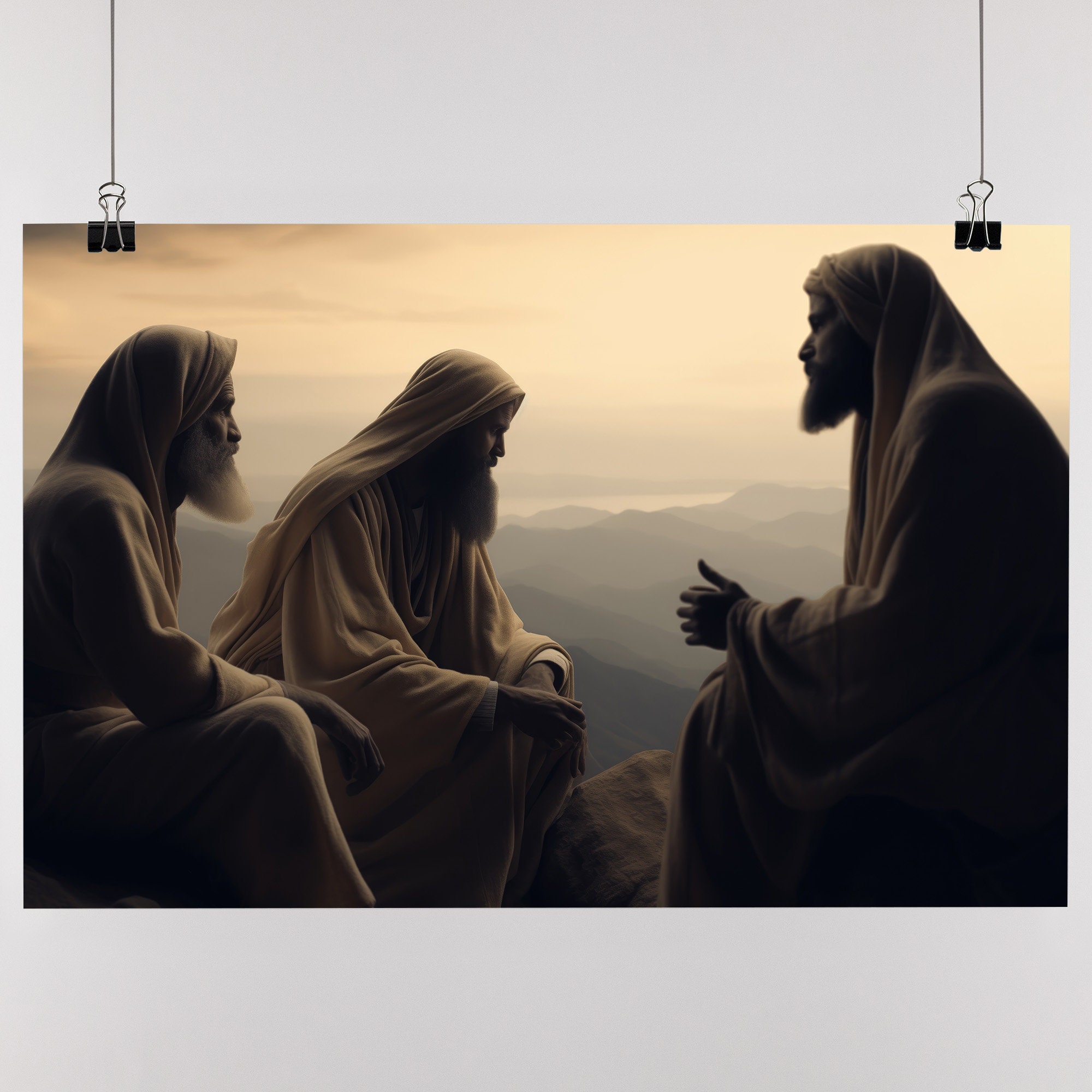 Jesus Transfiguration Canvas or Poster Christian Wall Art, Moses and ...