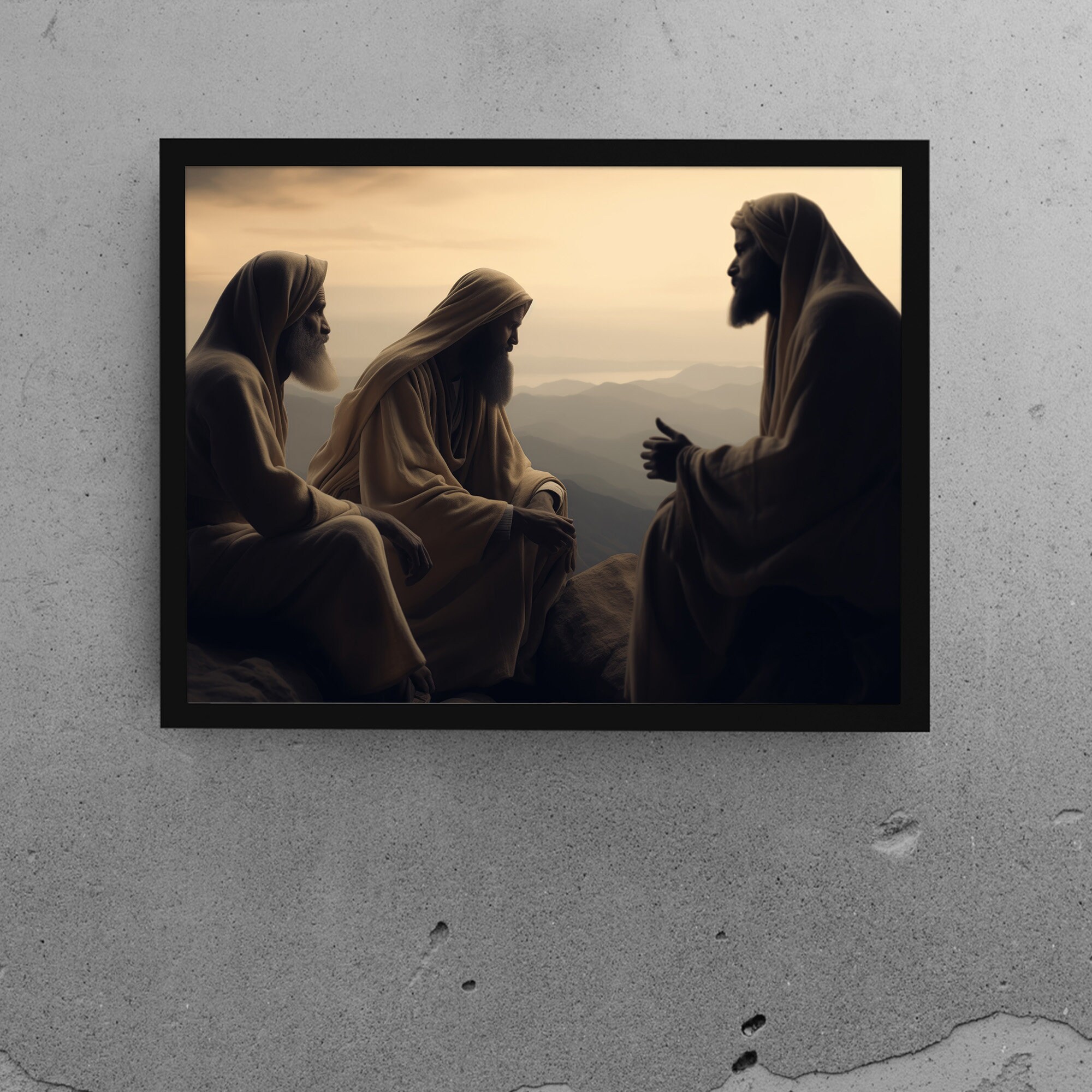 Jesus Transfiguration Canvas or Poster Christian Wall Art, Moses and ...