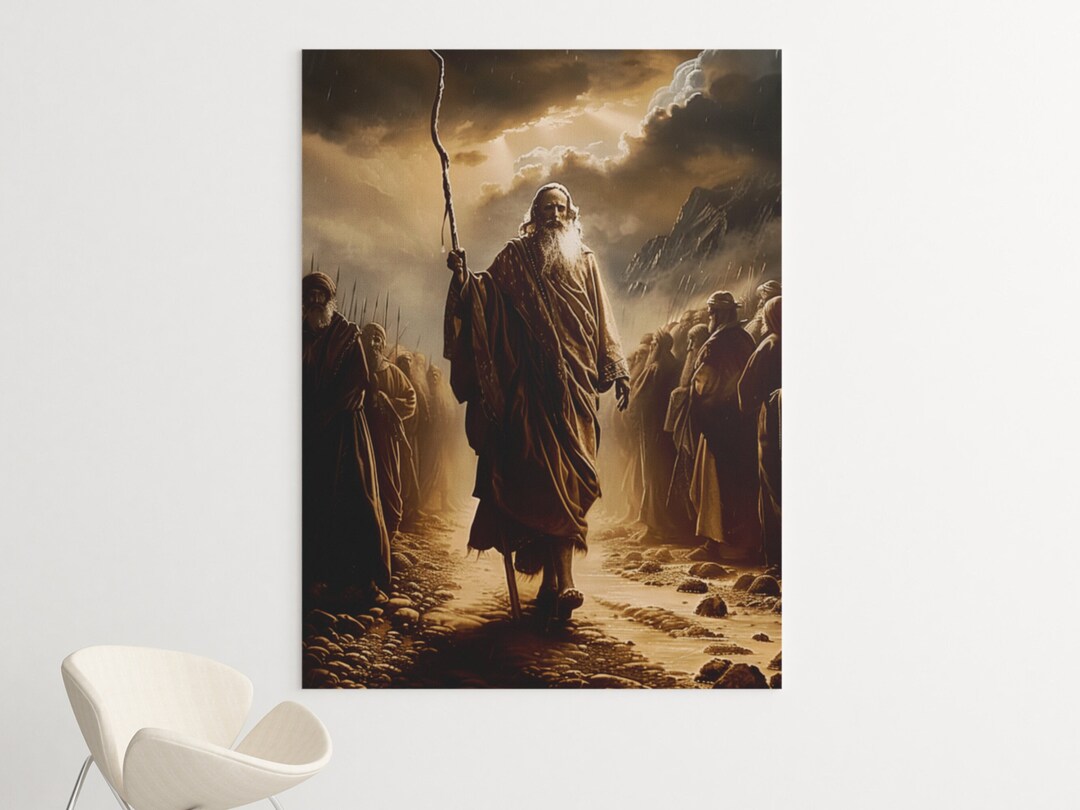 Moses Parting the Red Sea Canvas or Poster Christian Wall Art, Way ...