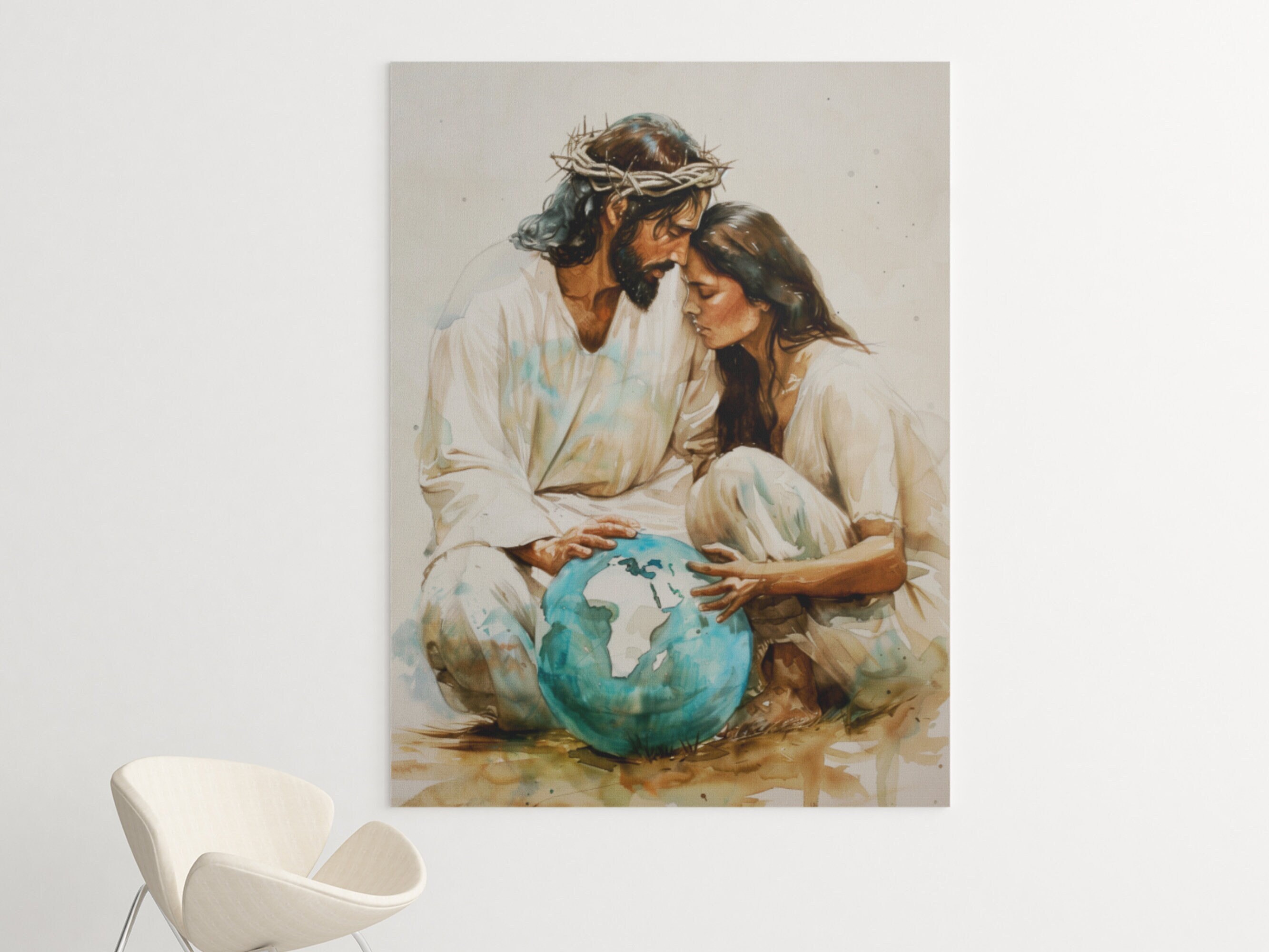 Jesus Comforting a Woman Canvas or Poster Christian Wall Art, Bible ...