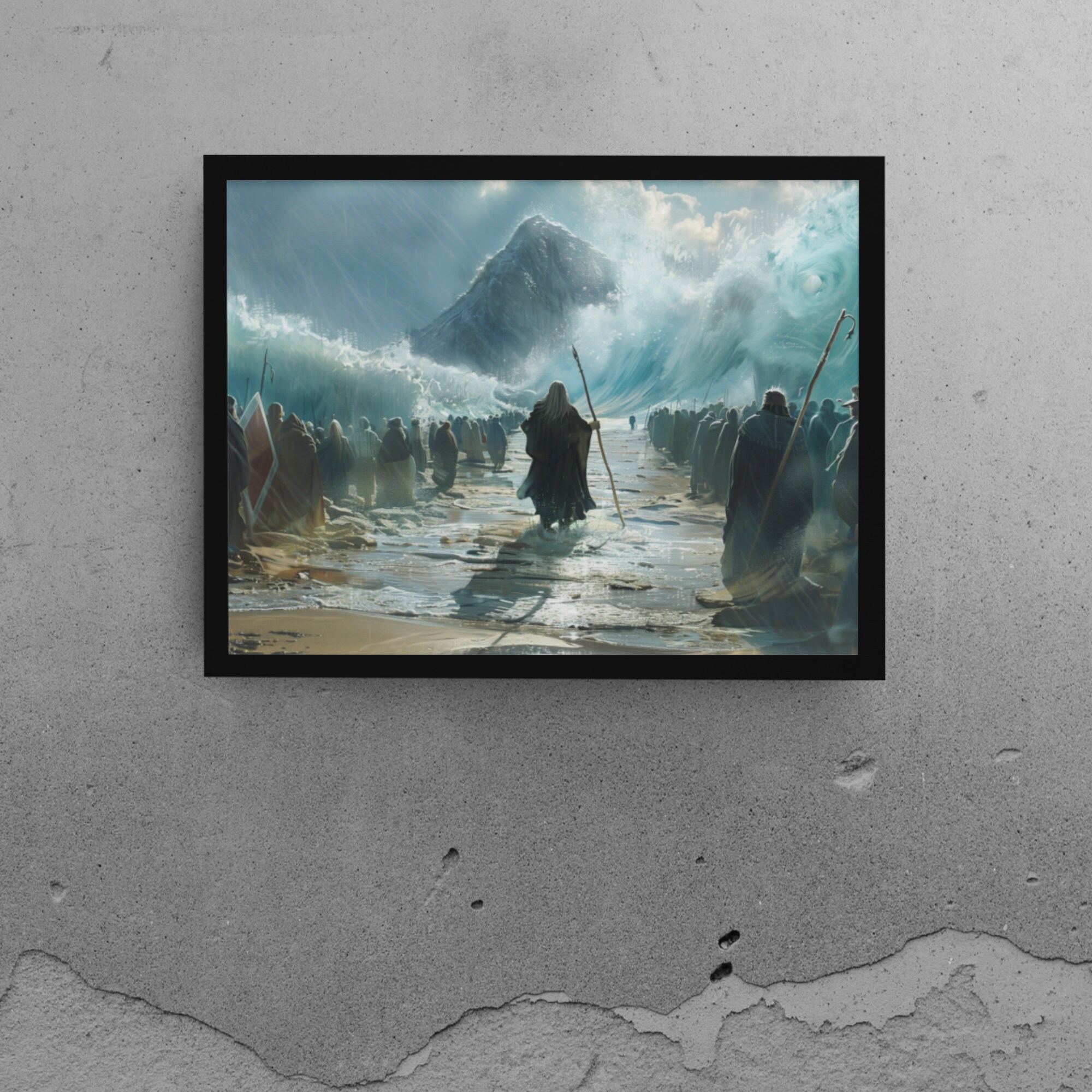 Moses Parting the Red Sea Canvas or Poster Christian Wall Art, Way ...