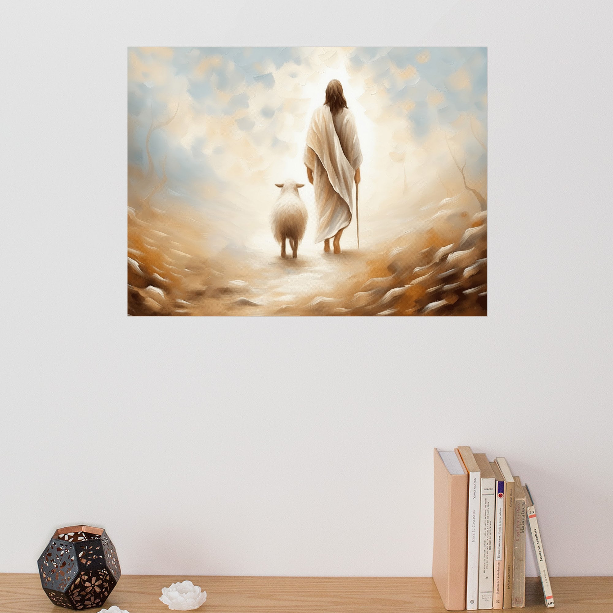 Jesus the Good Shepherd Poster or Canvas Christian Wall Art, Bible ...