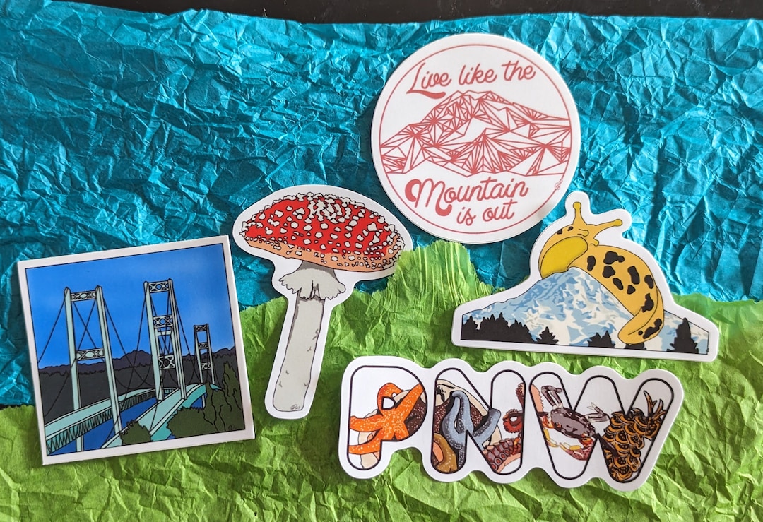 PNW Sticker Gift Set | Dishwasher-safe, Fade-proof Vinyl Sticker ...