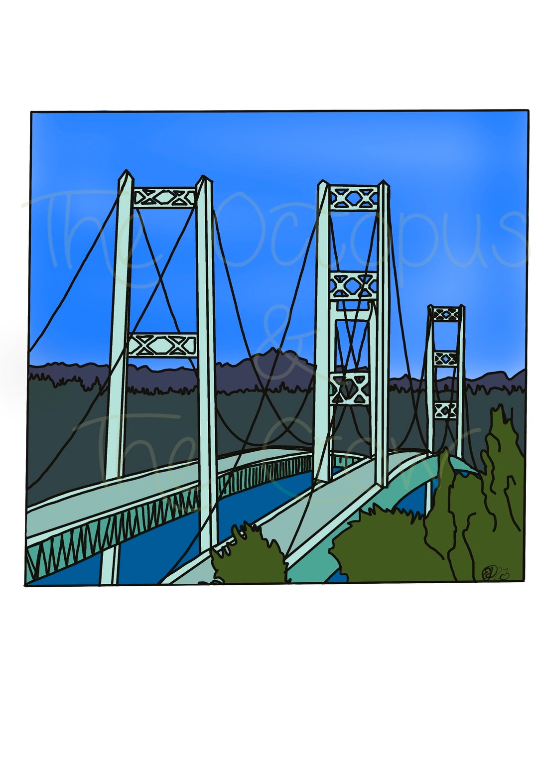 Narrows Bridge Sticker - Etsy