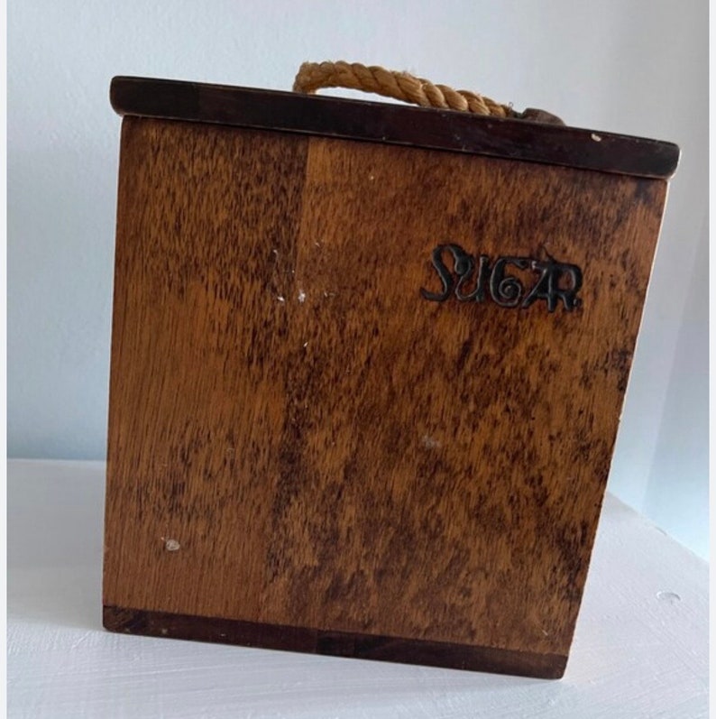 Vintage 1970s Wooden Canisters With Rope Handle, Comes in Set of 4 - Etsy