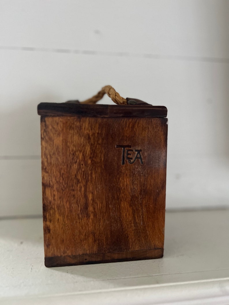 Vintage 1970s Wooden Canisters With Rope Handle, Comes in Set of 4 - Etsy