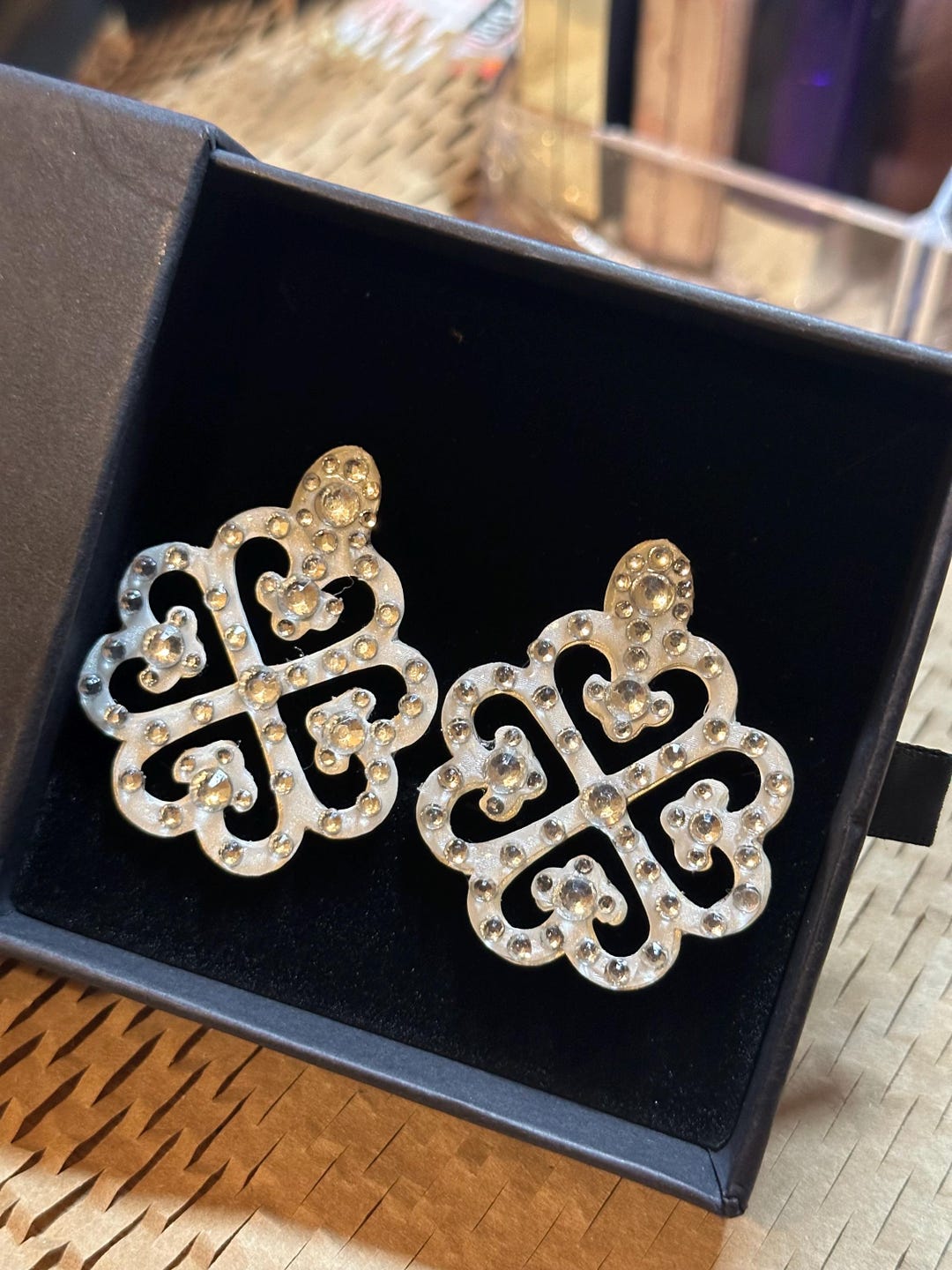 Adinkra Bridal Statement Earrings | Afrofusion Rhinestone Wedding ...