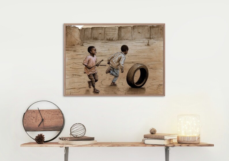 Happy African Boys Playing AI Art Instant Digital Download Image. - Etsy