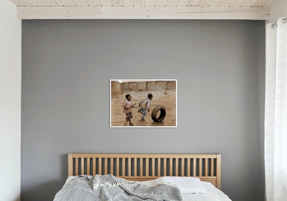 Happy African Boys Playing AI Art Instant Digital Download Image. - Etsy