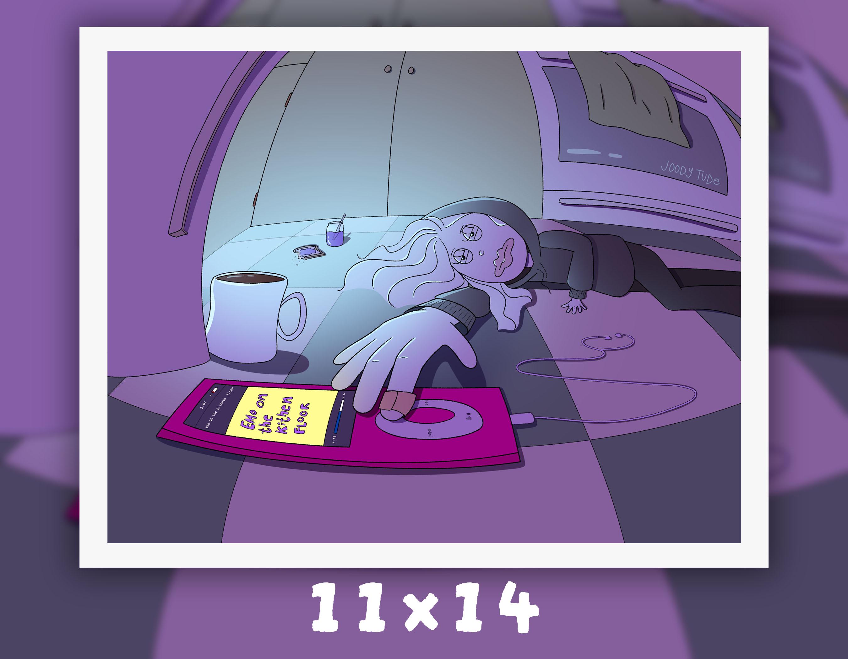 Emo on the Kitchen Floor Art Print - Etsy