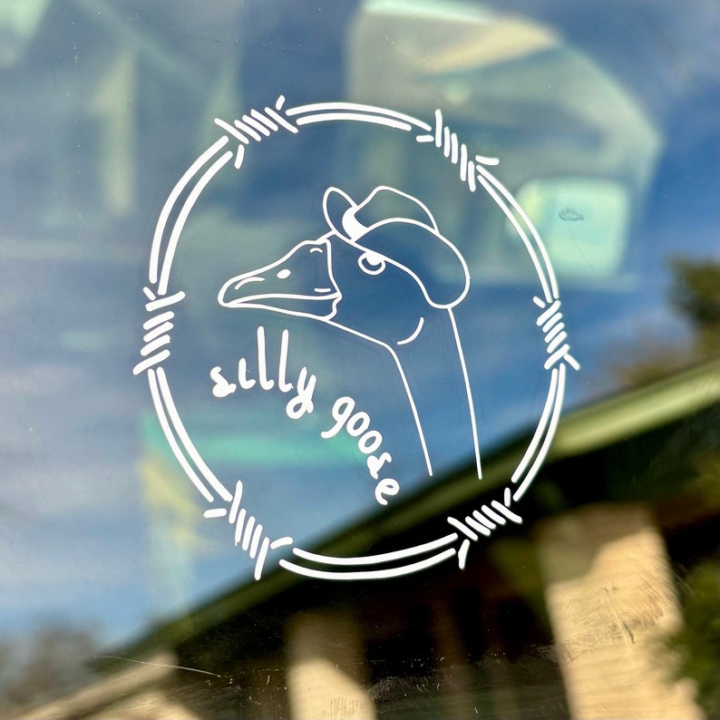 Silly Goose Vinyl Decal Cowboy Goose Car Decal Bumper Sticker Laptop ...
