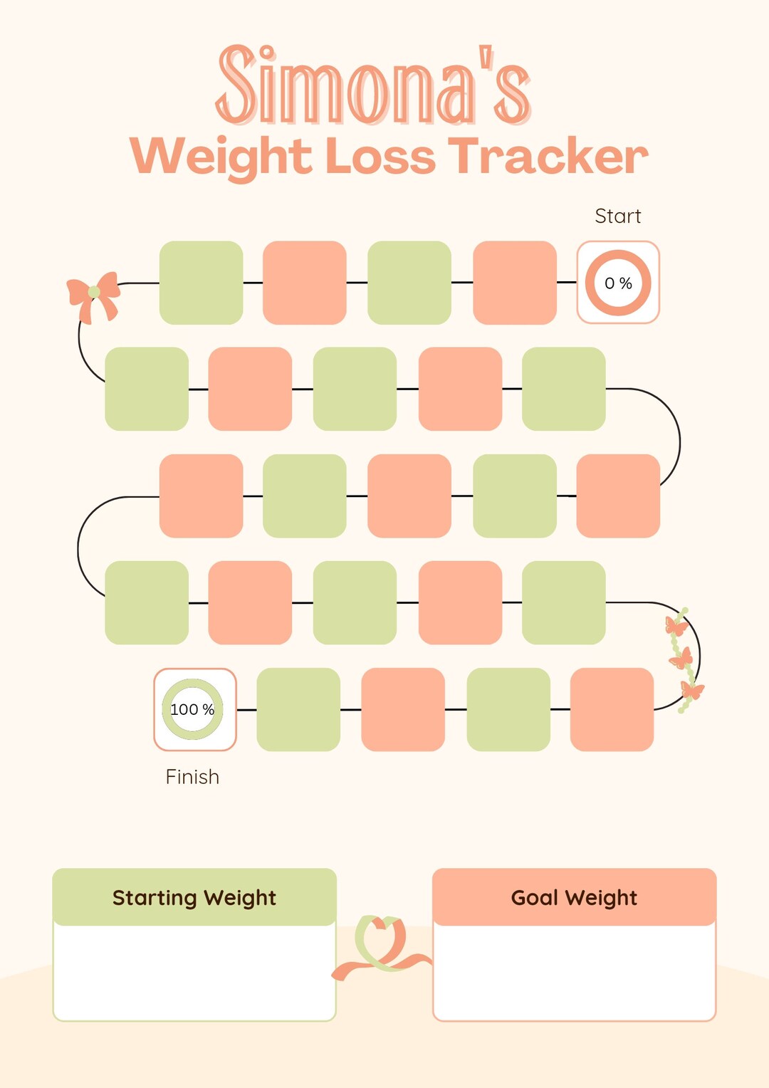 Weight Loss Editable Personalised Canva Template - Etsy