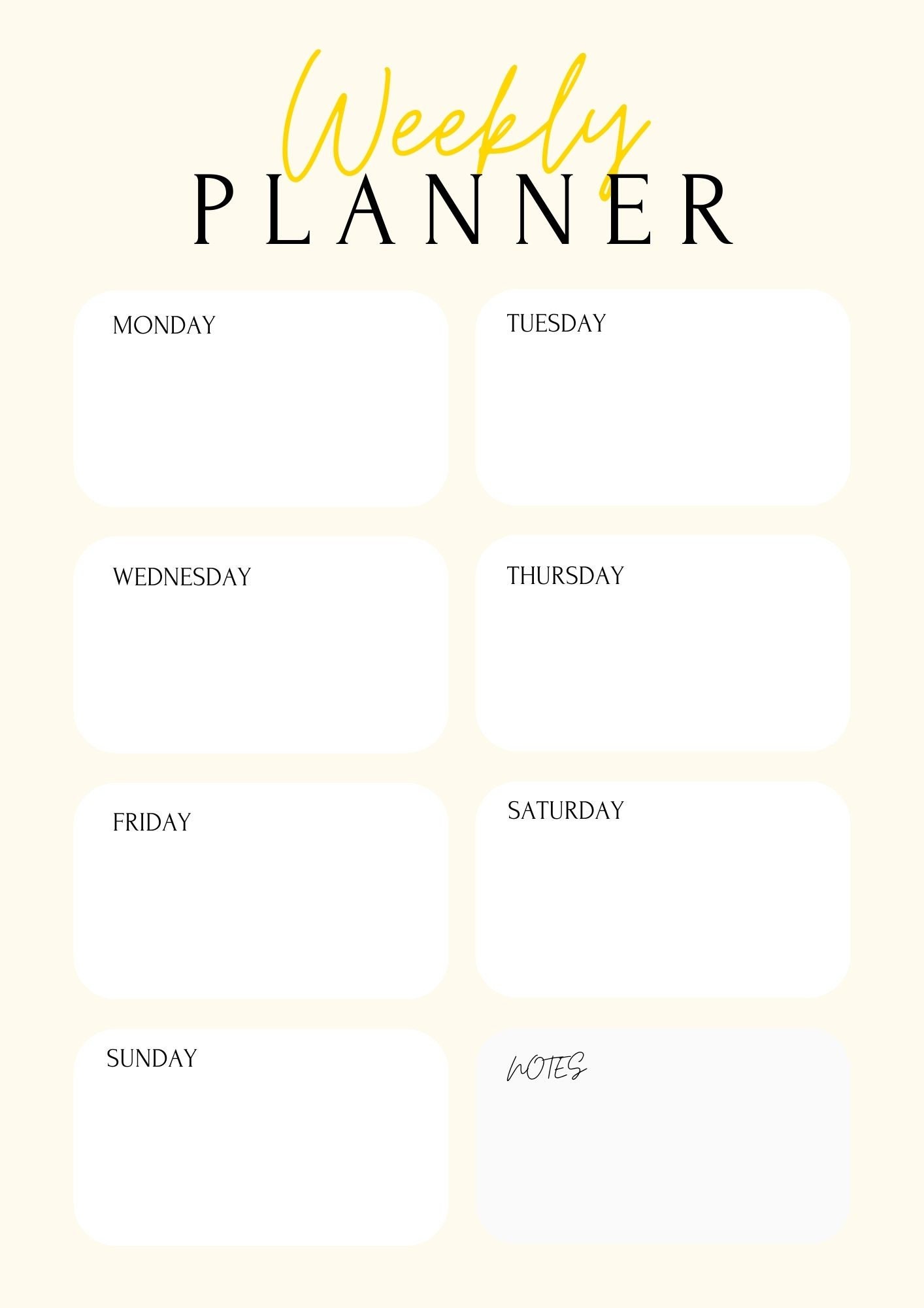 Colourful Weekly Planner Template Changeable on Canva - Etsy