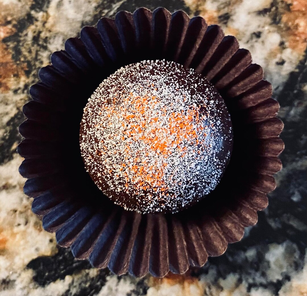 Dark Orange Handcrafted Dark Chocolate Truffle - Etsy