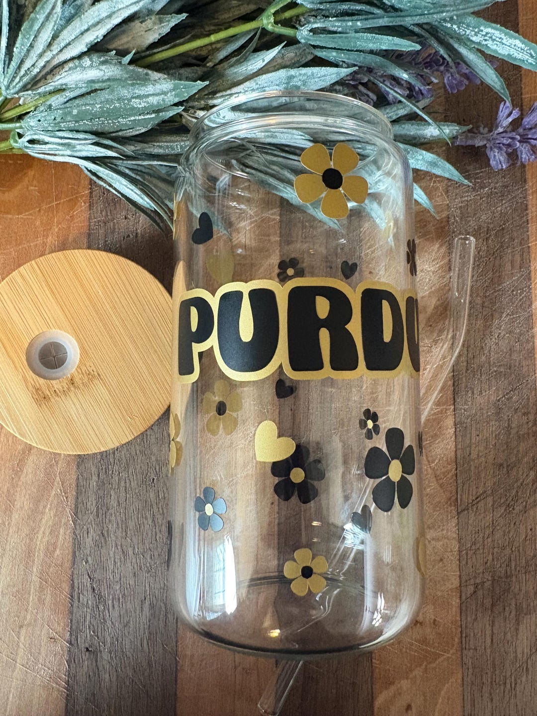Purdue Boilermakers Beer Can Glass | Groovy Retro Iced Coffee Cup - Etsy
