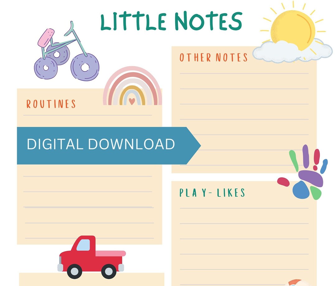 Little Notes | for Caregivers, Babysitter Notes, Nanny Notes, Toddler ...