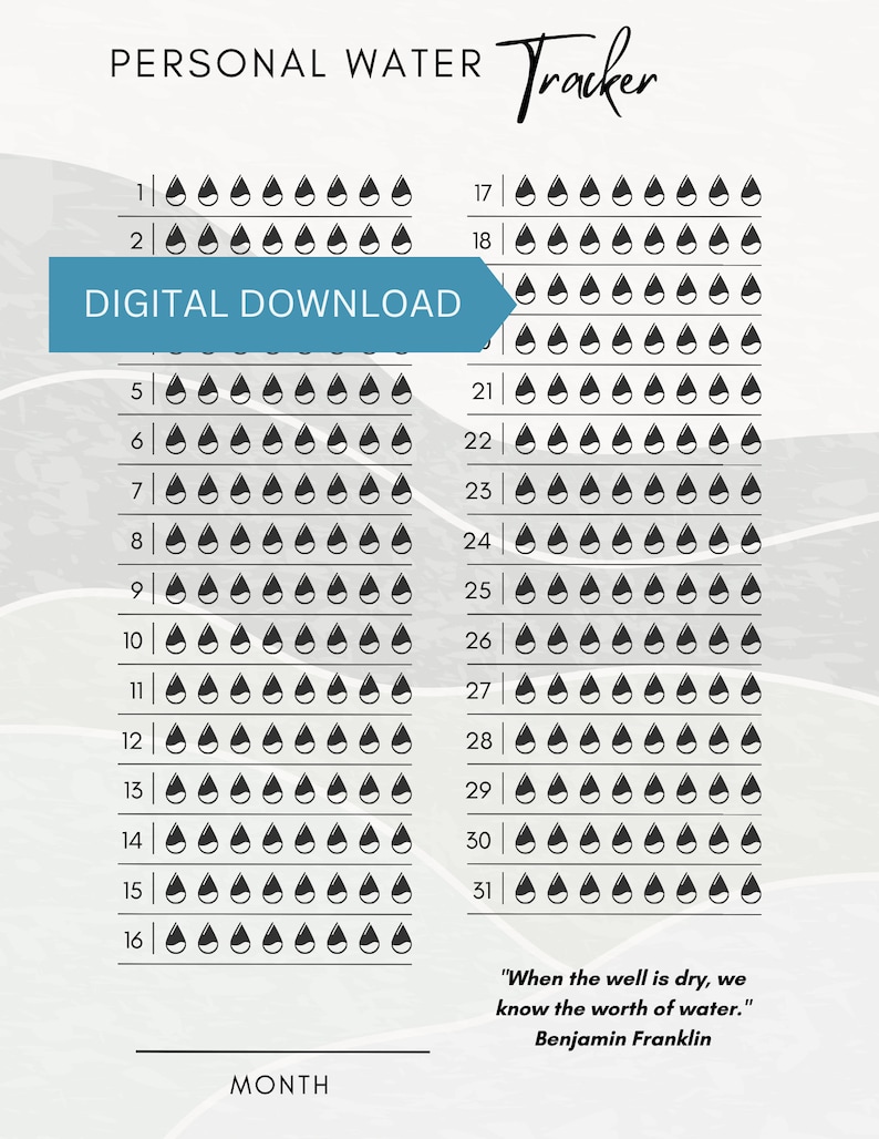 Water Intake Challenge | Personal Water Challenge, Water Tracker ...
