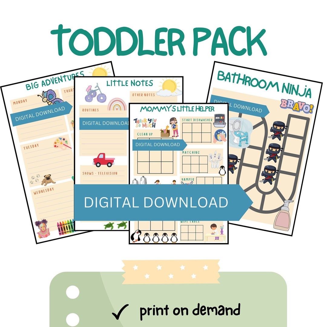 Toddler Routine Chart Bundle – Morning & Bedtime Checklist, Weekly ...