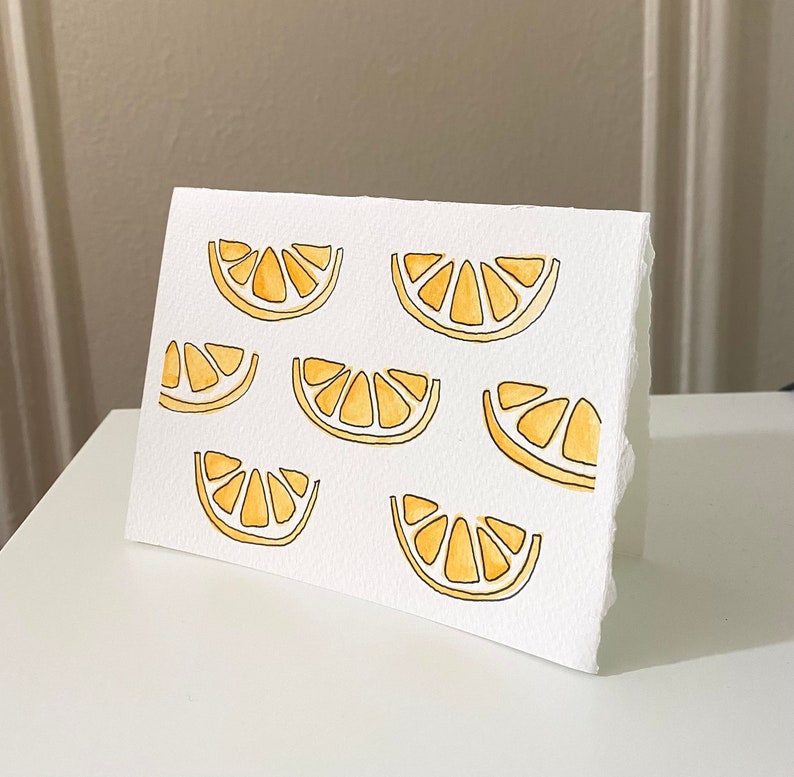 Orange Fruit Handmade Watercolor Greeting Card - Etsy