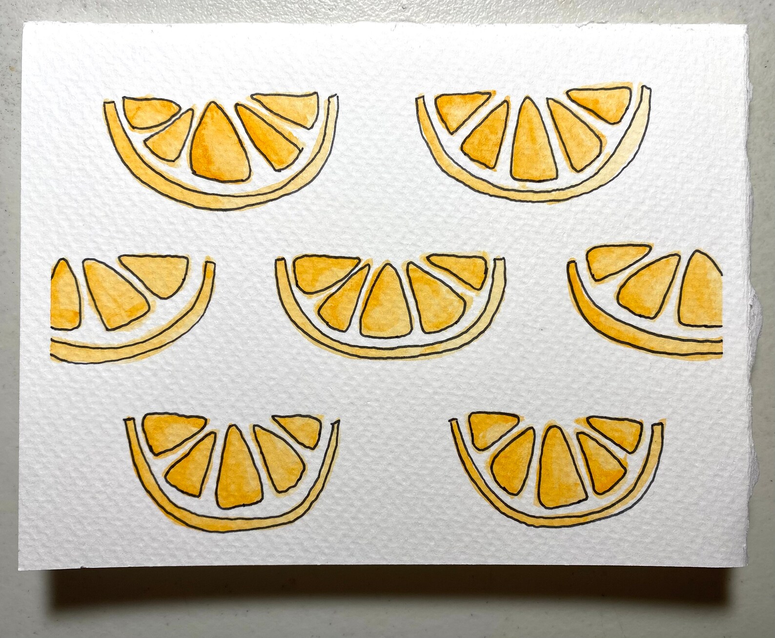 Orange Fruit Handmade Watercolor Greeting Card - Etsy