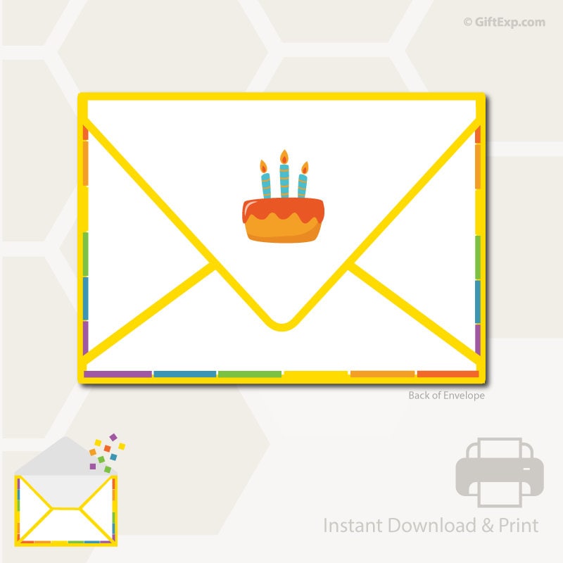 Singing Birthday Greeting Card Printable Experience Gift Card Envelope ...