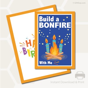 Build a Bonfire - Birthday Greeting Card - Printable - Experience Gift ...