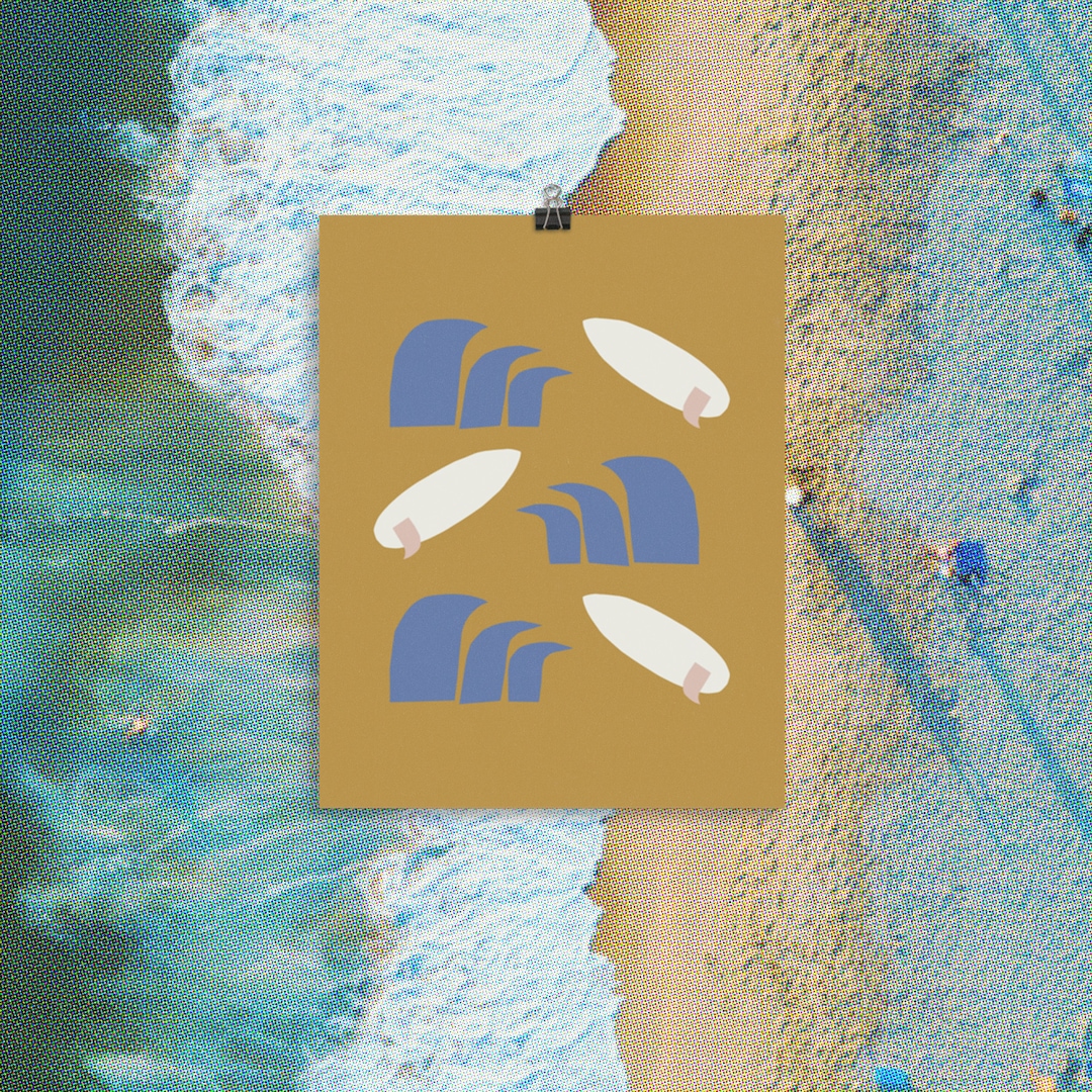 Surf Beach Baby Nursery Wall Art Boho Surfboards Print Poster Kids Room ...