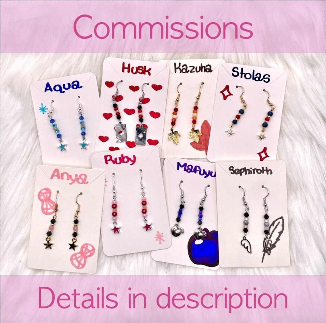 Earring Commissions (character Inspired, Seasonal, Etc) - Etsy