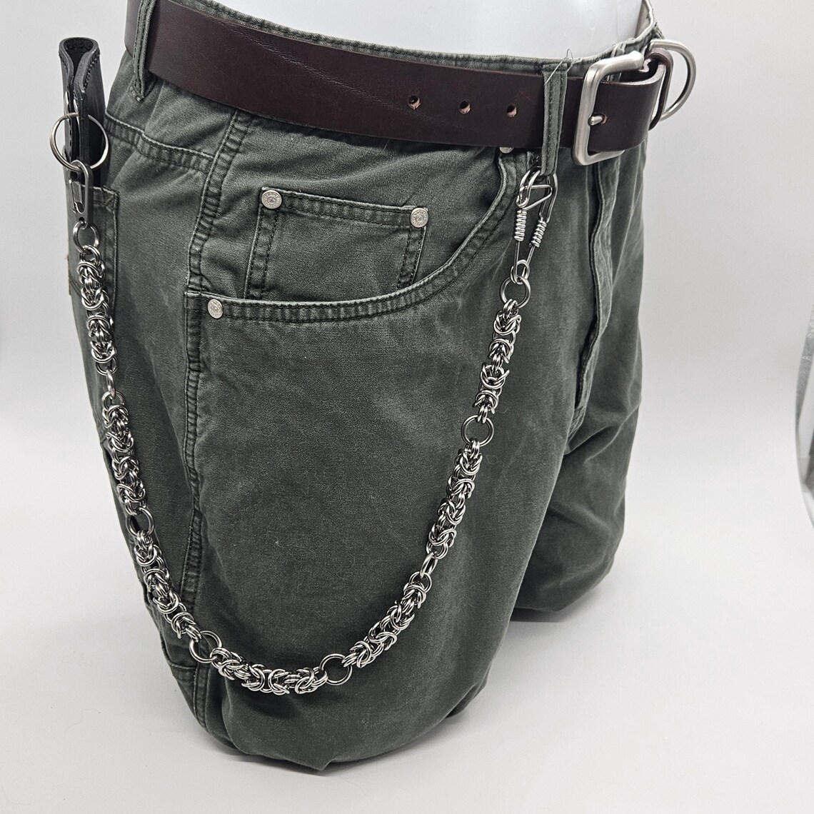 Segmented Byzantine Handmade Stainless Steel Wallet Chain, Gifts for ...