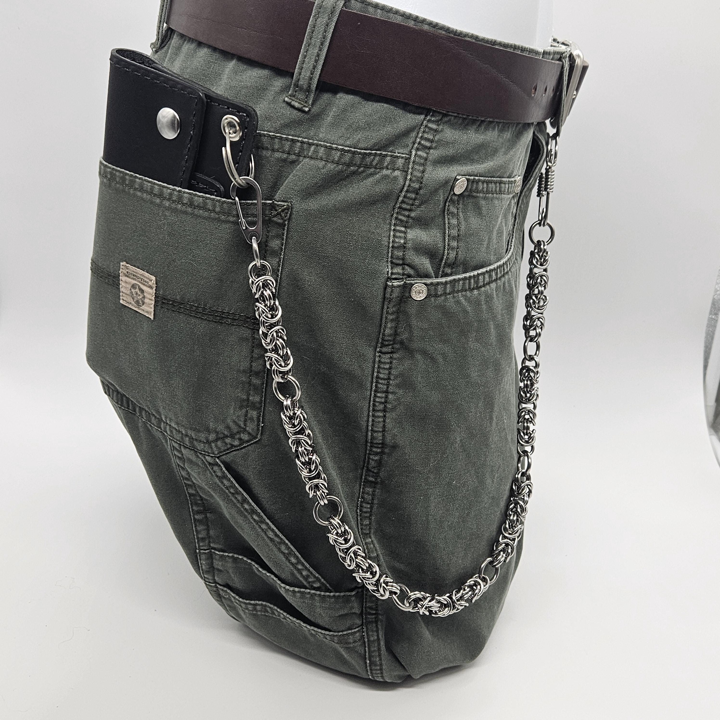 Segmented Byzantine Handmade Stainless Steel Wallet Chain, Gifts for ...